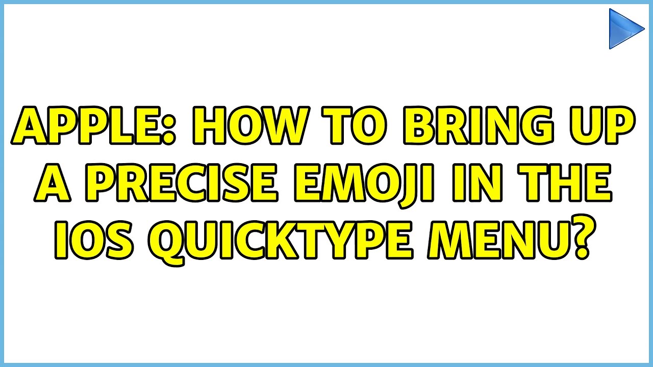 Apple: How to bring up a precise Emoji in the iOS QuickType menu? - YouTube