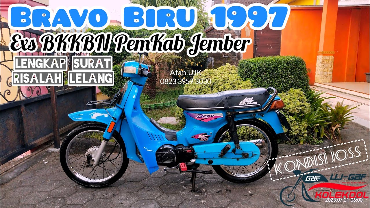 SUZUKI RC100 BRAVO BIRU 1997 EXS BKKBN PEMKAB JEMBER JATIM, KONDISI CAKEP, LENGKAP RISALAH ...