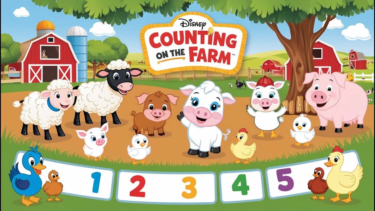 Counting on the Farm! 🐄🐑🐷 Fun Farm Animal Counting Song for Kids - YouTube