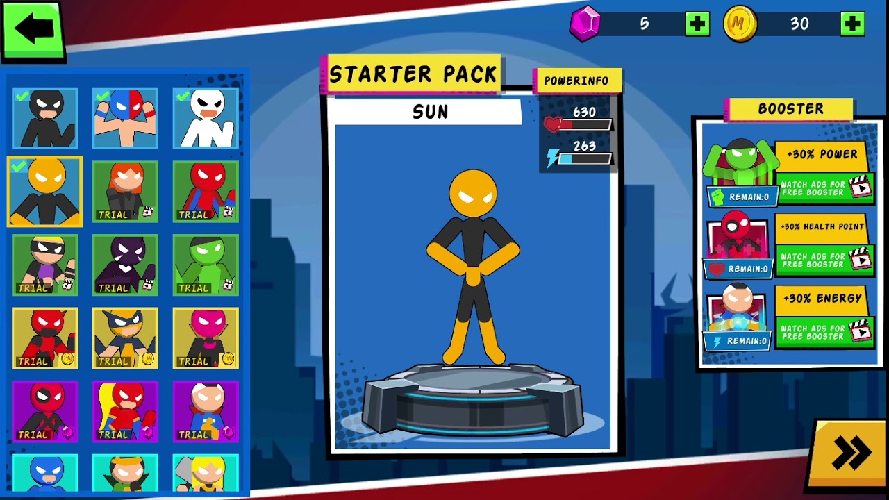 Play superhero stickman battle defeated two time - YouTube