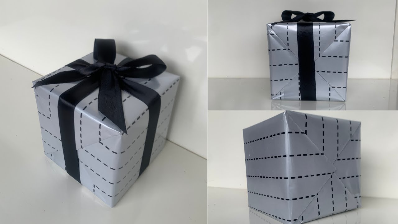 How to Easily Wrap a Square Gift Box - YouTube