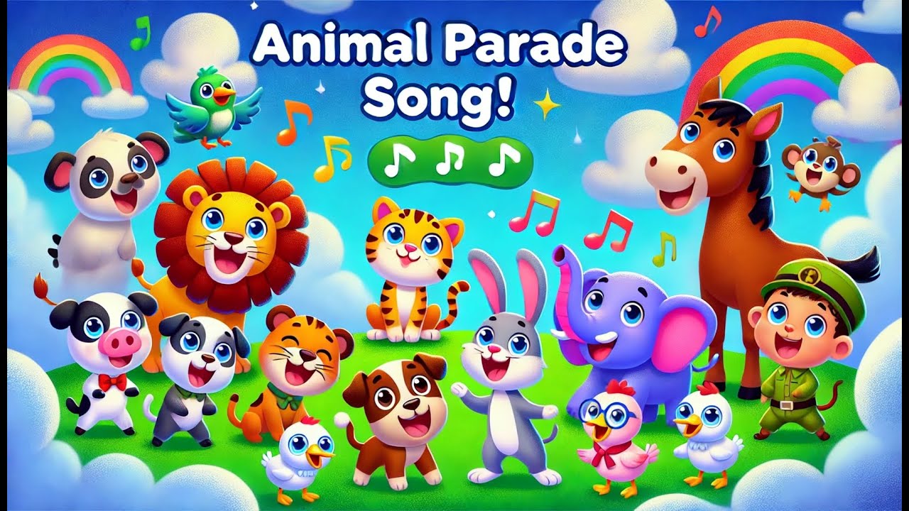 🐾🎶 Animal Parade Song for Kids! 🦁🐰🐶 Fun & Educational Animal Sounds ...