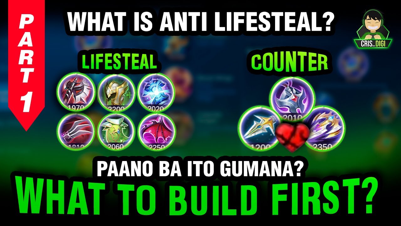 HOW TO COUNTER? ANTI LIFESTEAL AND REGEN ITEMS MOBILE LEGENDS | TIPS ...