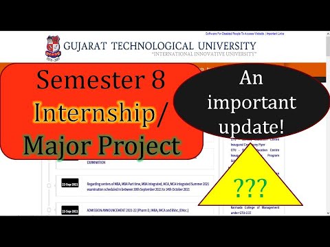 8th sem internship or Major Project!! | GTU | An important Update - YouTube