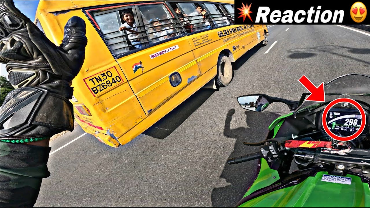 Topspeed Zx10R 298Kms😨 | part 01| School Bus Reaction 😍 | HR | - YouTube