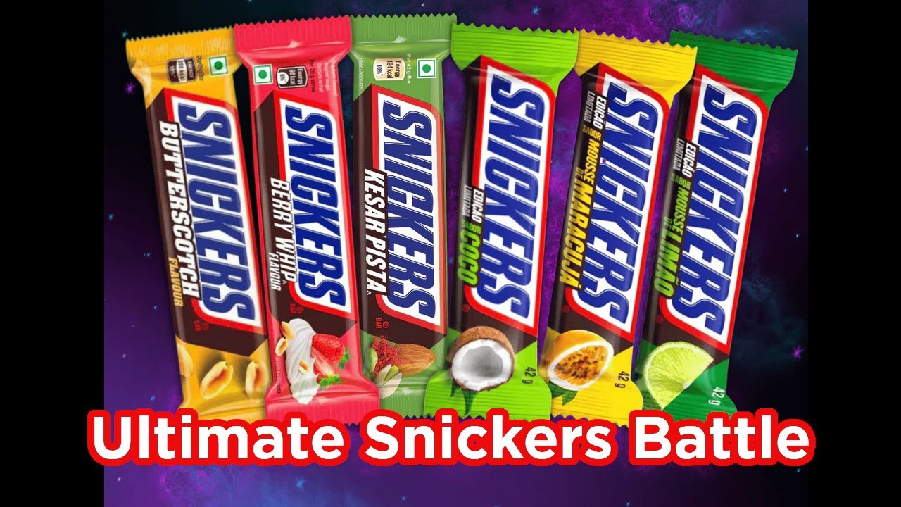 Ultimate Snickers Battle - 7 Crazy Flavors - YouTube