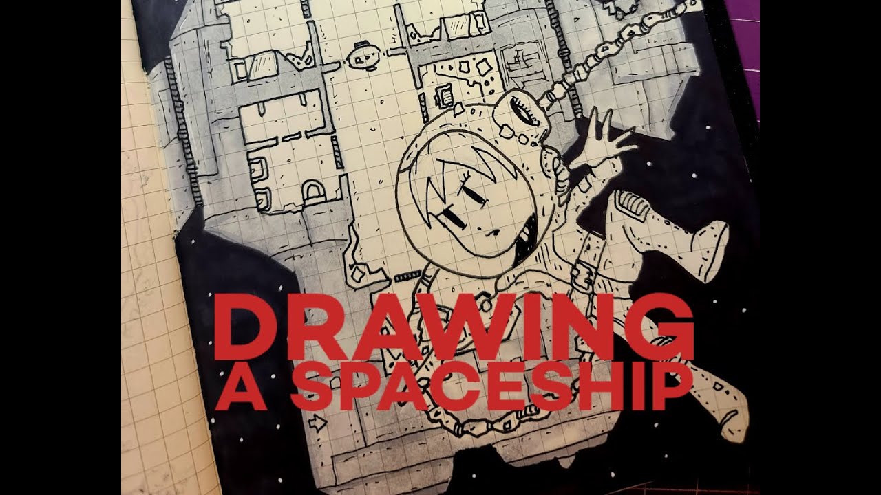 working on a science fiction drawing - YouTube
