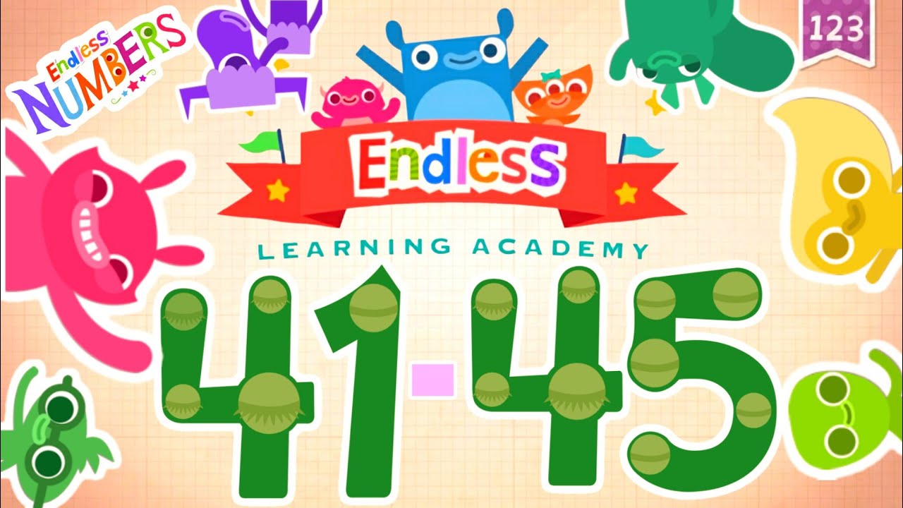 Endless Numbers Learning Academy Count 40 - 45 Game For Kids, - YouTube