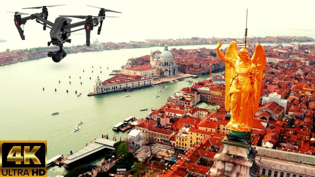 Flying Over VENICE Italy- 4k Aerial Footage+Relaxation Music - YouTube