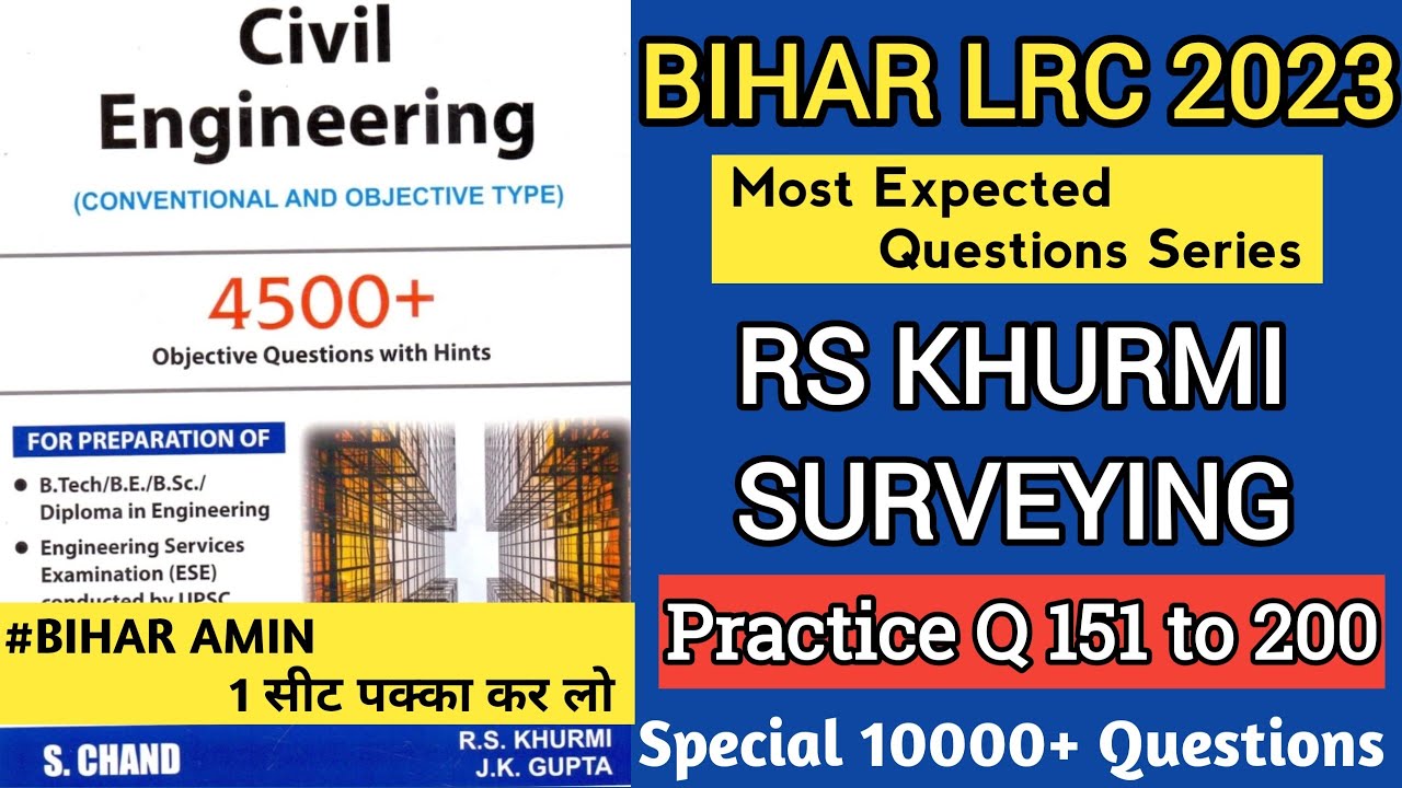 Bihar LRC Amin Practice Set | RS KHURMI | Surveying | SET-04 | LRC Most ...