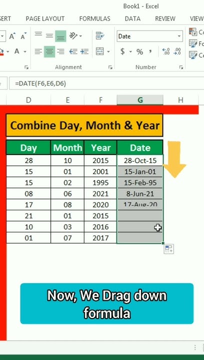 How to Combine Day, Month and Year to Make Date In Excel - YouTube