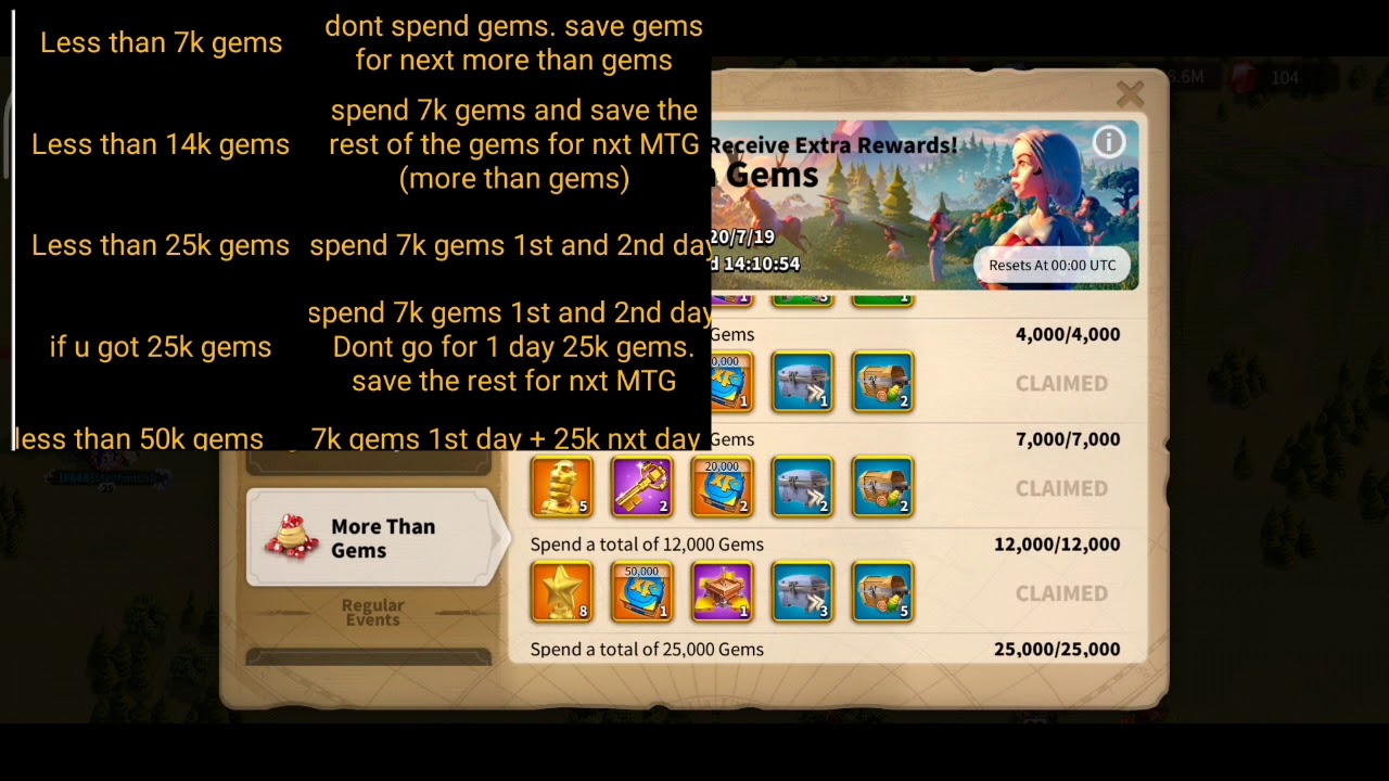 More than Gems event - Enhanced gems management- Rise of kingdom - YouTube