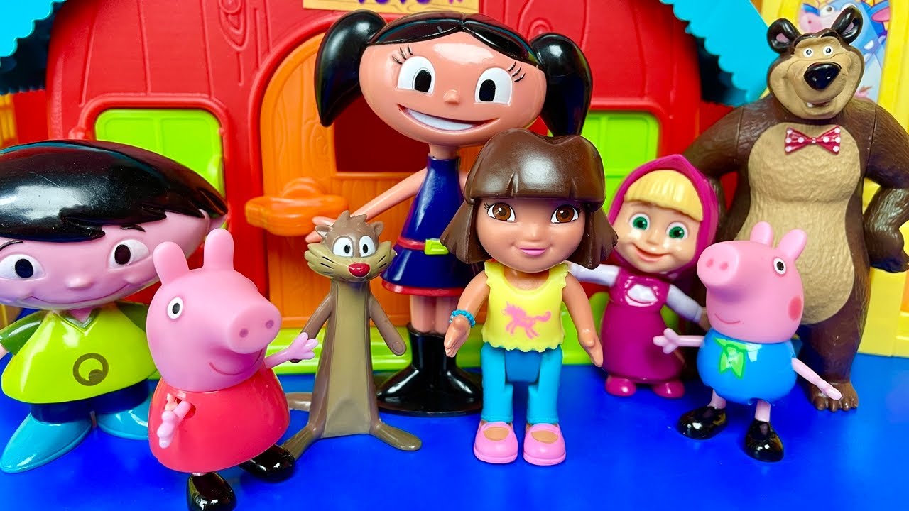 Amigos Se Esconderam Nas Casas Da Peppa, Dora, Masha e Urso - YouTube
