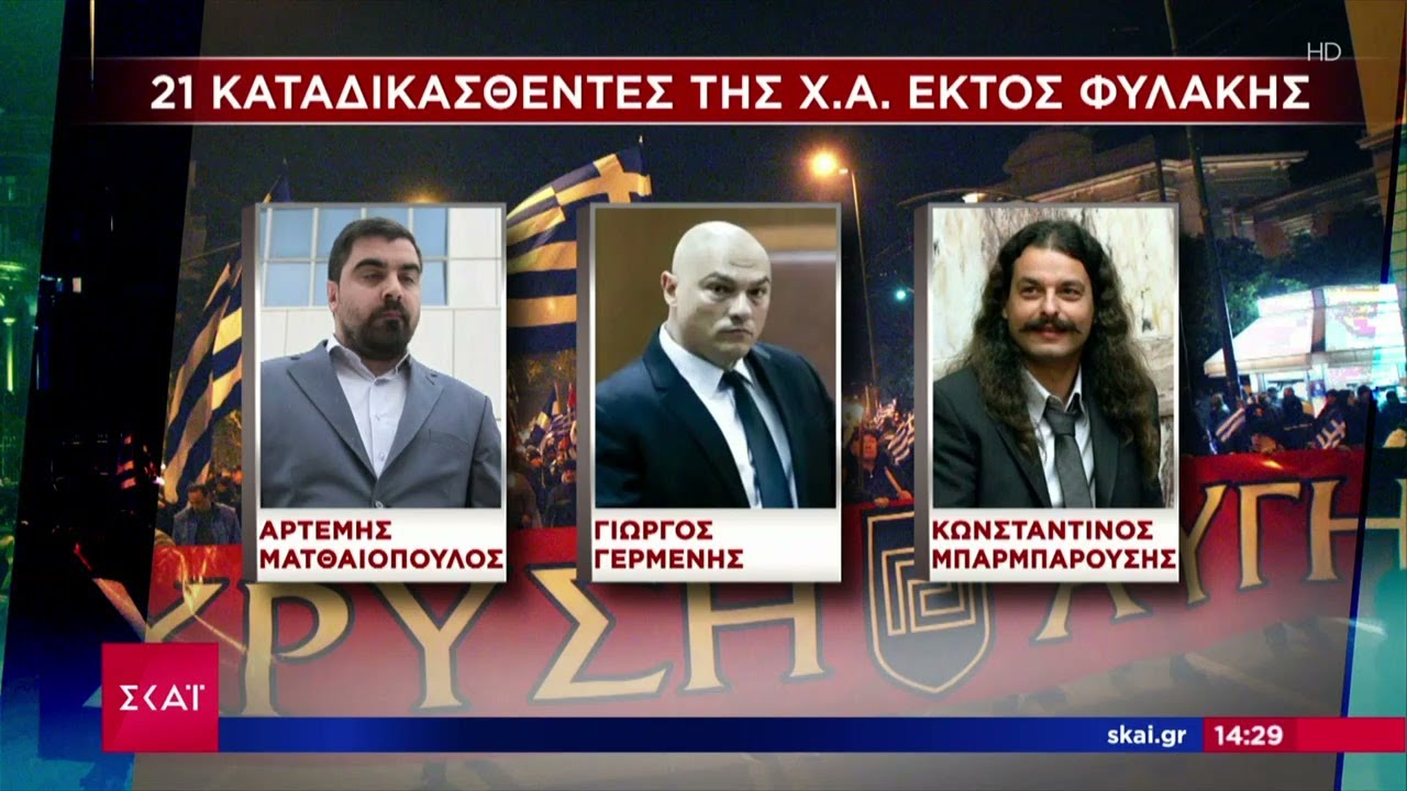 Έρευνα ΣΚΑΪ: Εκτός φυλακής 21 από τα 28 καταδικασμένα μέλη της Χρυσής ...