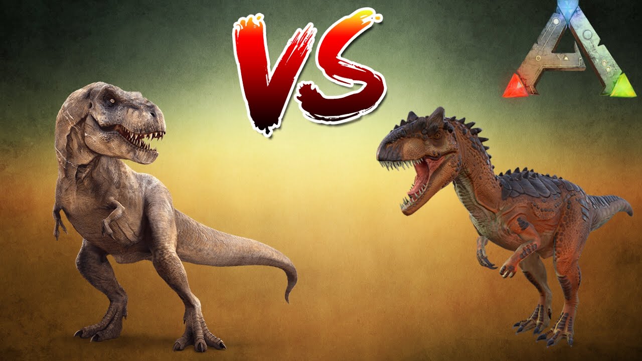 [Ark] Rex VS Allosaurus - YouTube