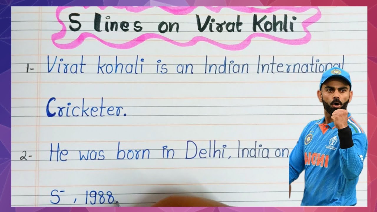 5 Lines On Indian Cricketer Virat Kohli | 5 Lines On National Cricketer ...