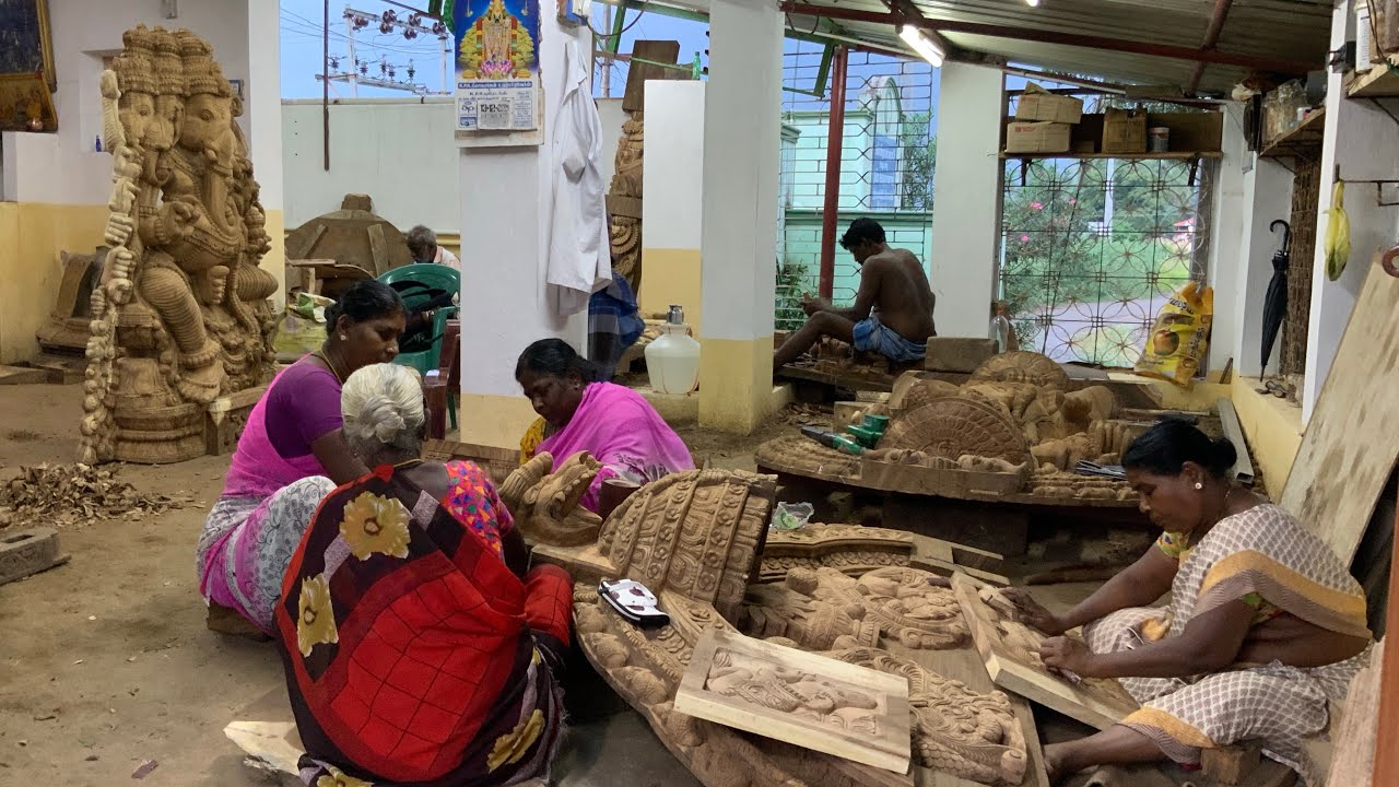 Kallakurichi wood carving artisans - YouTube