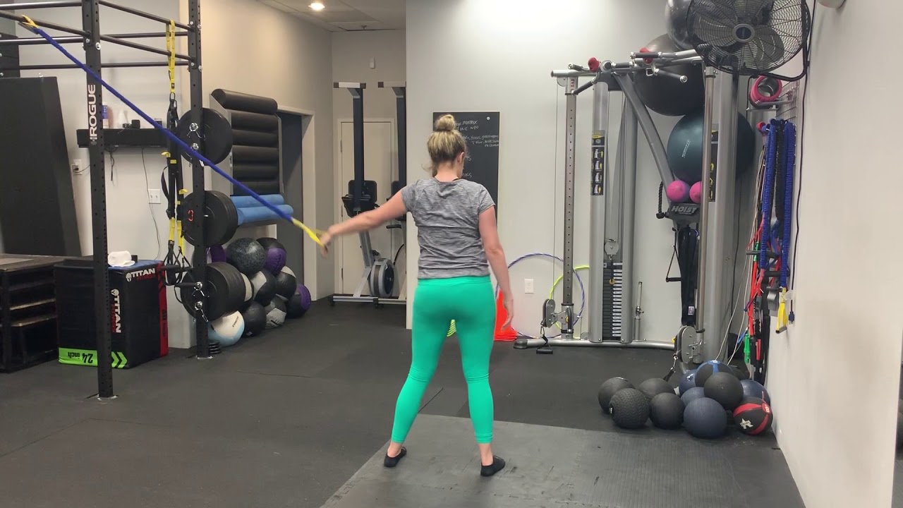 horizontal banded shoulder adduction pulls - YouTube