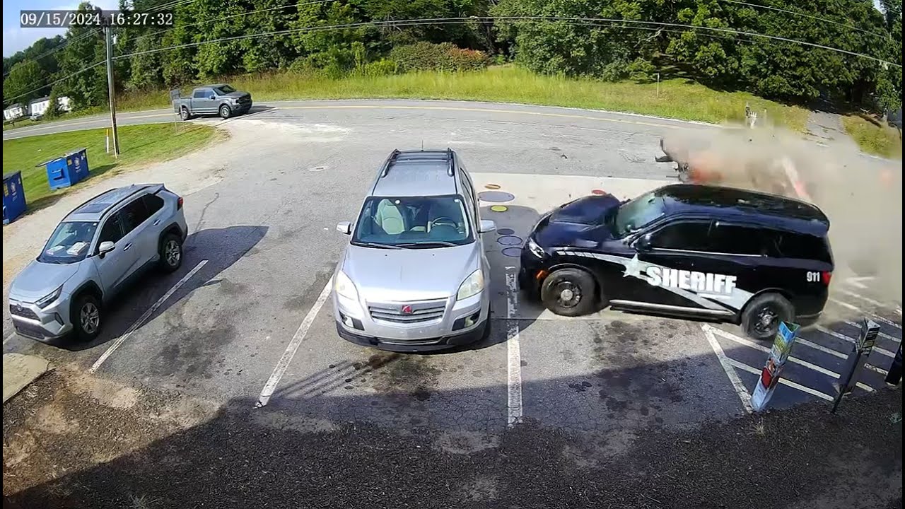 WATCH: Catawba Co. deputy flies into store parking lot, collides with ...