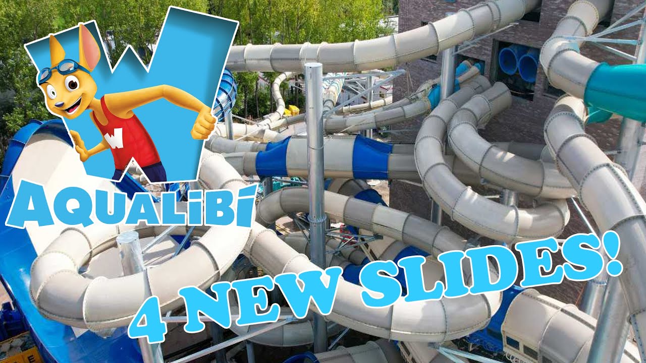 ALL NEW WATERSLIDES AQUALIBI WALIBI BELGIUM ONSLIDE - YouTube