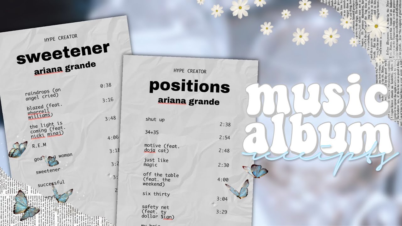 music album receipts tutorial 🦋 - YouTube
