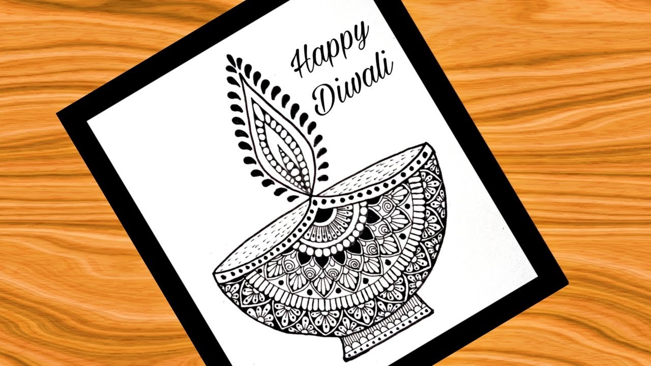 How To Draw Mandala For Beginners l Happy Diwali Mandala Art l Diya ...
