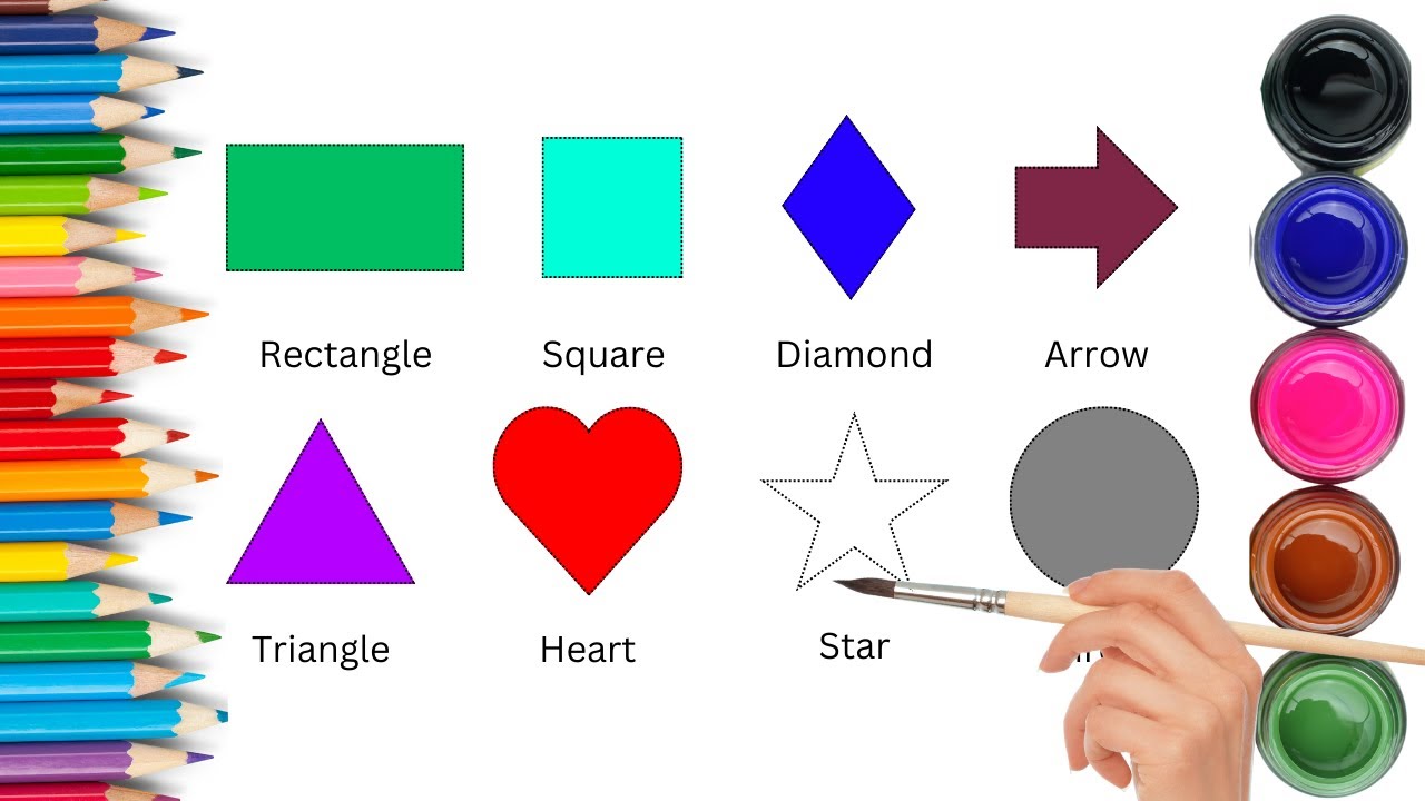 Learn 2d shapes,Shapes drawing for kids,colors for toddlers,learn to ...