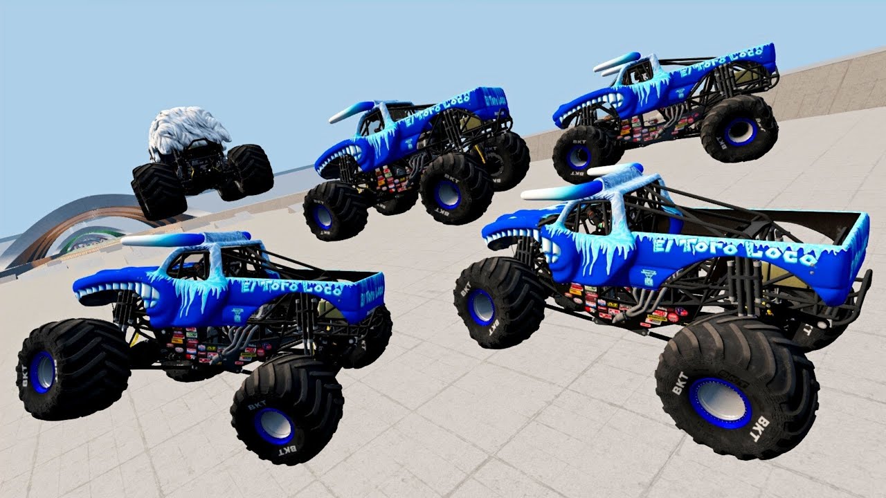 YETI Monster Jam VS EL TORO LOCO Monster truck Decent and Destruction ...