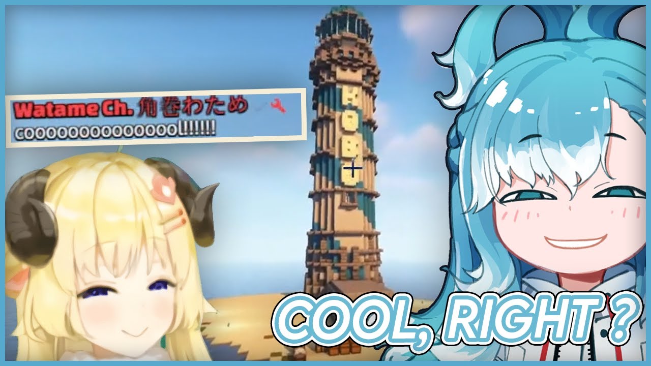 Kobo Showing Off Her New Lighthouse to Watame Senpai In Minecraft - YouTube