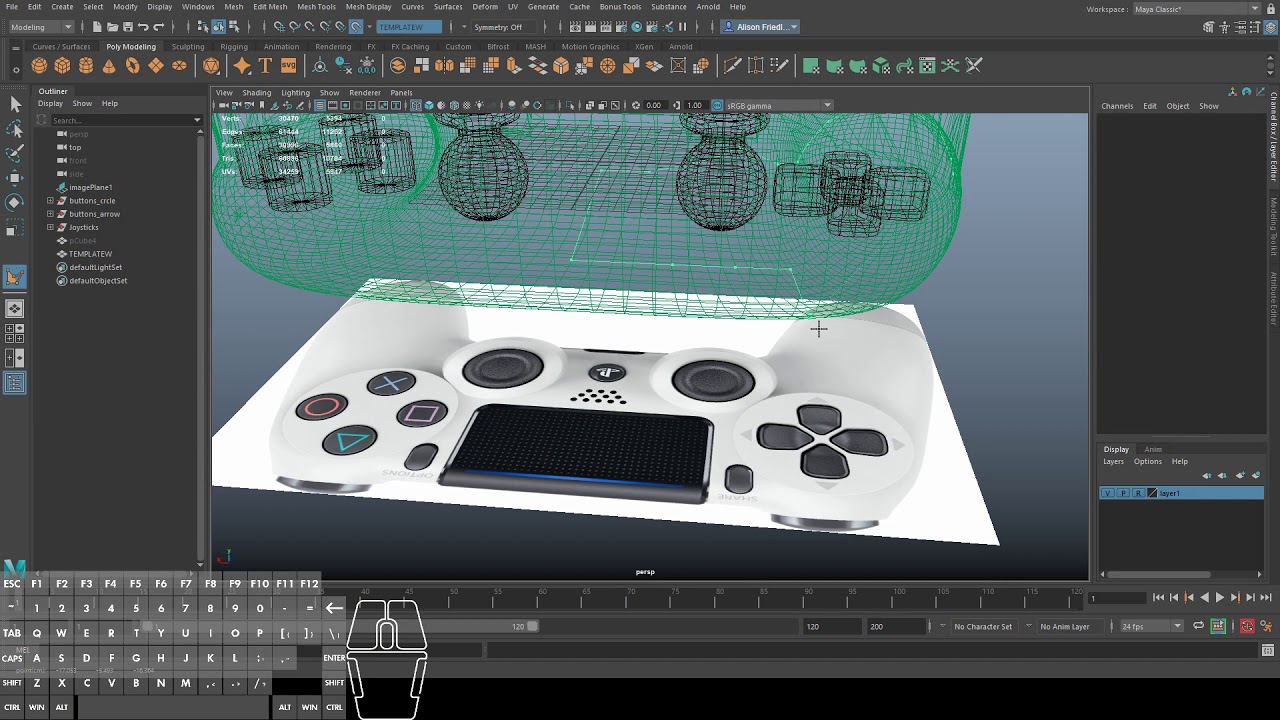 Live Modeling in Maya - Dual Shock Controller (with sarcastic ...