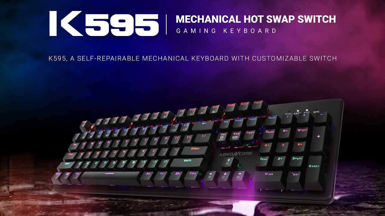 K595 - MECHANICAL HOT SWAP SWITCH GAMING KEYBOARD - YouTube