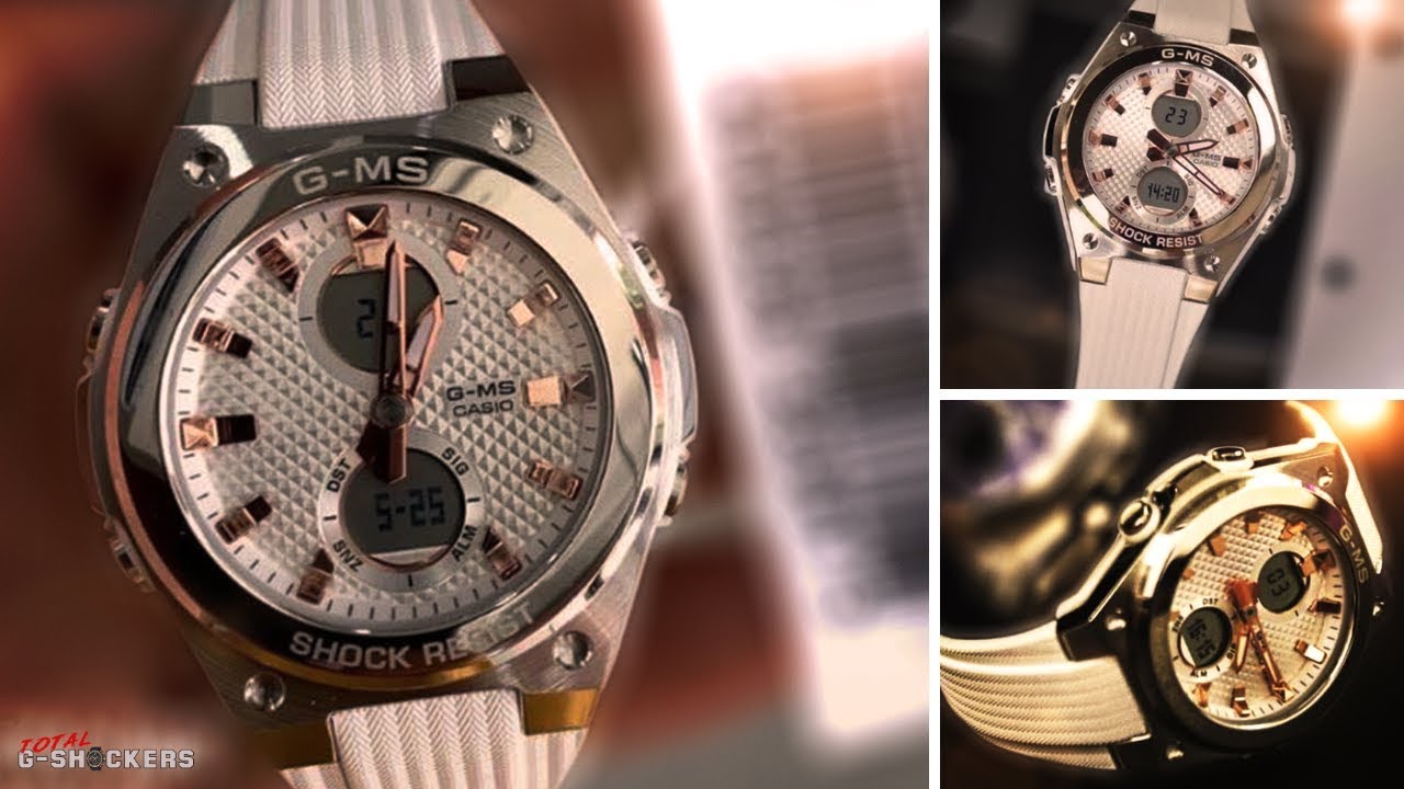 Casio G-Shock G-MS White & Silver MSGC100-7A - YouTube