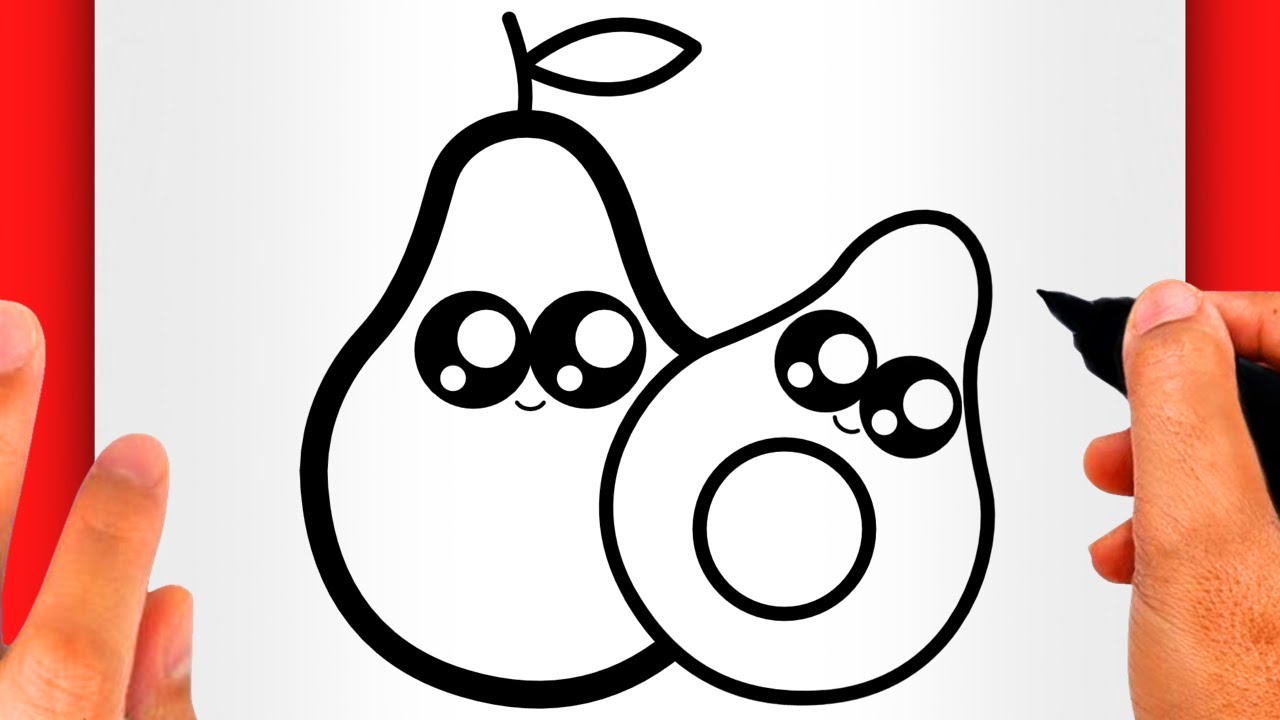 HOW TO DRAW AN AVOCADO (EASY) - Cute Avocado Drawing (EASY) - YouTube