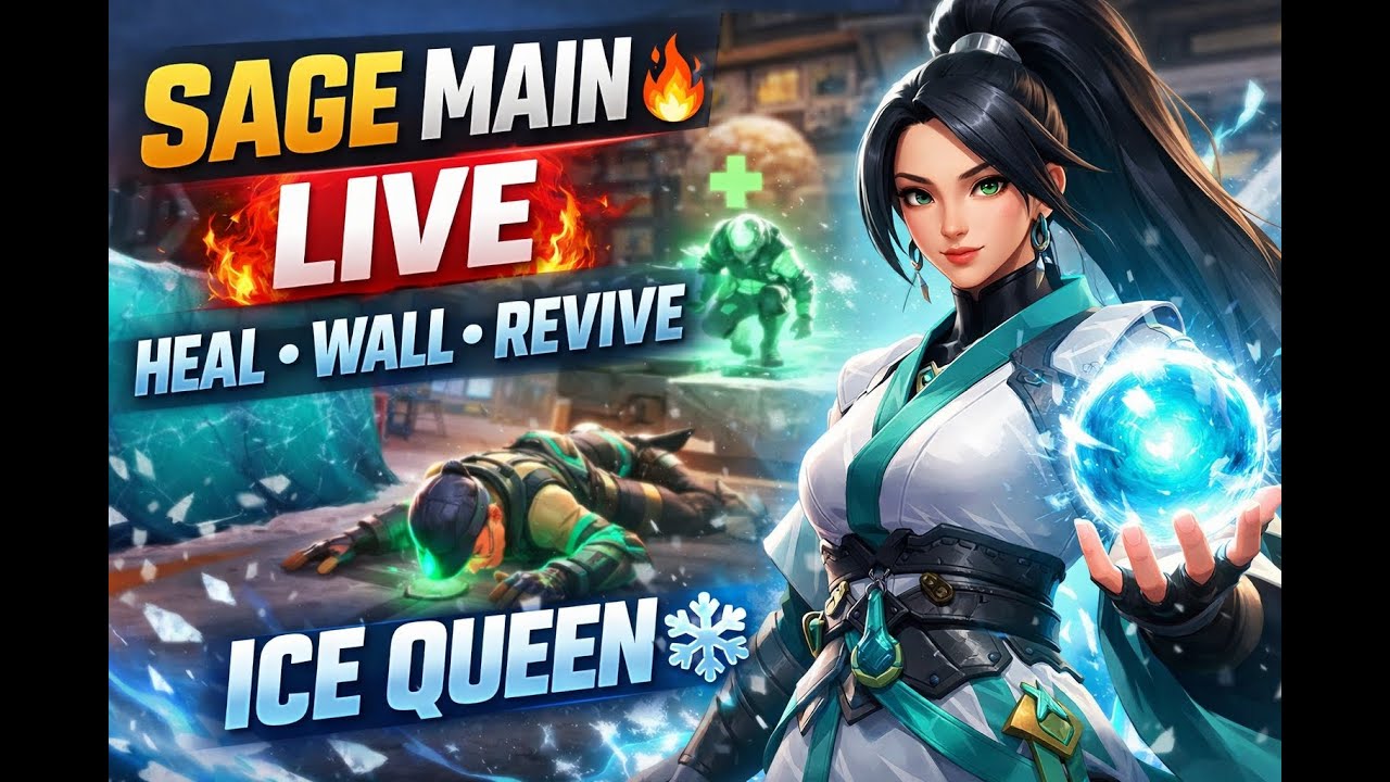 SAGE MAIN ️ | Valorant LIVE Ranked | Heal • Wall • Revive 🔥 - YouTube