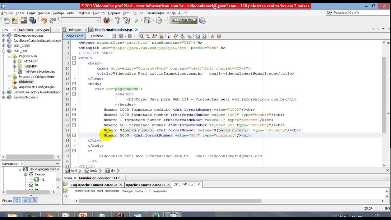aula 5235 java para web III JSTL FMT Formatting l18N formatNumber percent number currency - YouTube