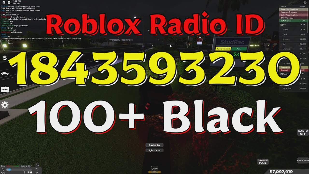 Black Roblox Radio Codes/IDs - YouTube