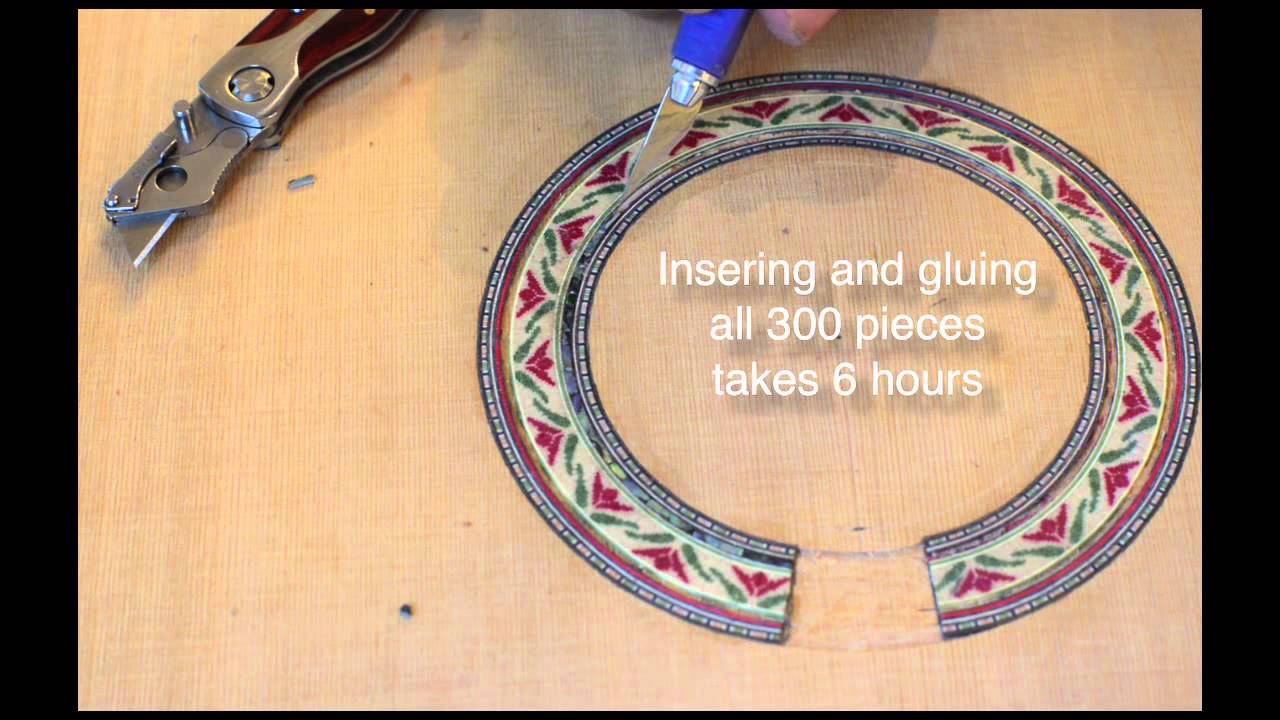 Bellucci Guitars, Inlaying the rosette, Concert classical guitar - YouTube
