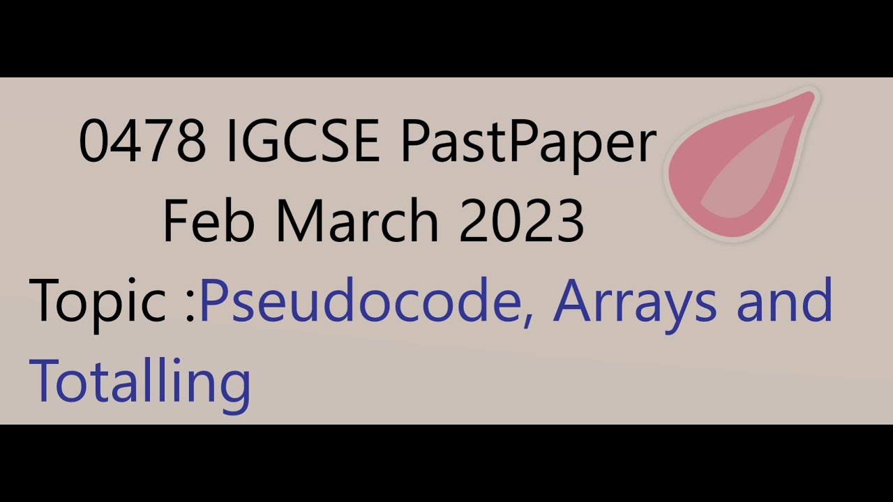 Q2 part b paper 2 0478 IGCSE Feb March 2023 - YouTube