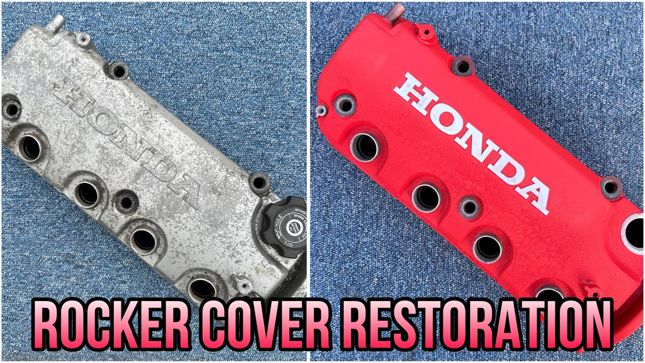 Honda Rocker Cover Restoration using Wrinkle Paint - YouTube