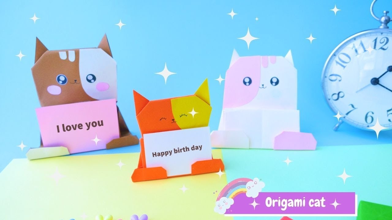 Origami cat | Cute and Easy Origami Cat - Tutorial for Beginners ...