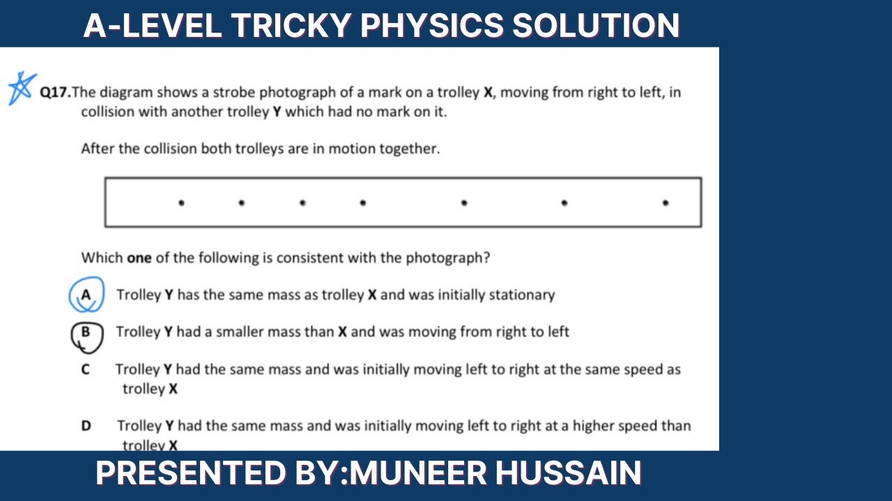 Collision of two trolley| A-Level Physics MCQS|Solved AQA EXam(In ...