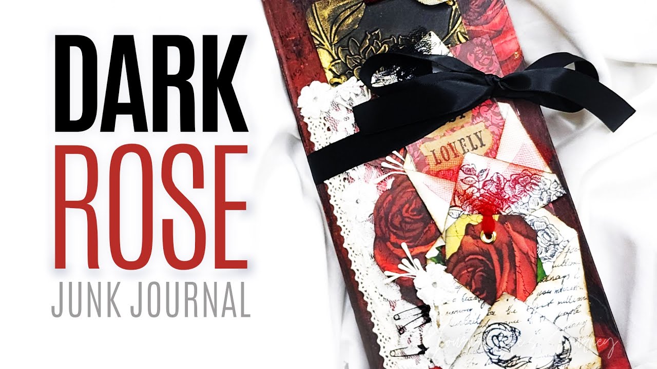 Dark Rose Skinny Ledger Style Handmade Junk Journal Flip Through - YouTube