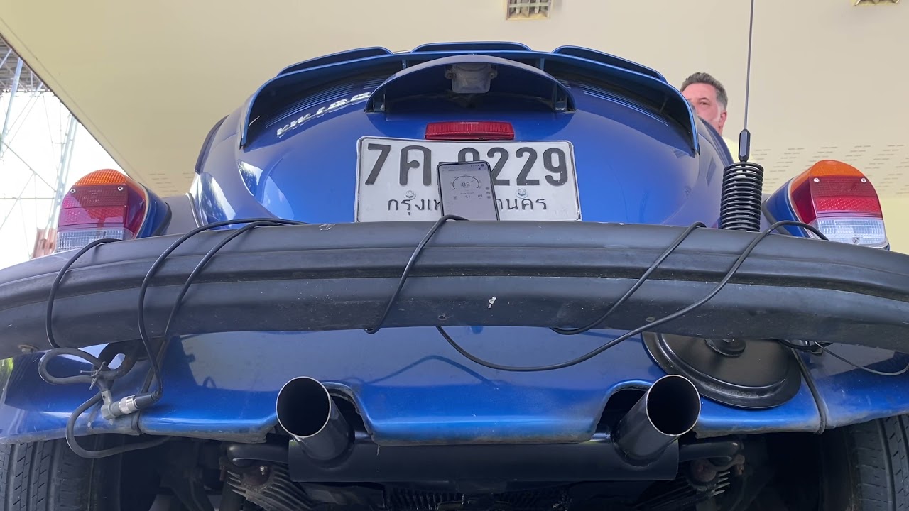 Vw bug 1969 EMPI GT exhaust sound no baffles. It did maxed at 90db on a ...