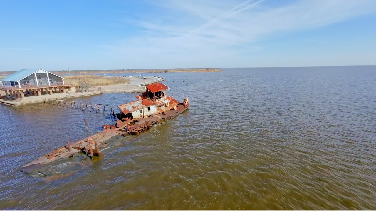 Madisonville, LA at the mouth of the Tchefuncte River. Abandoned ship ...