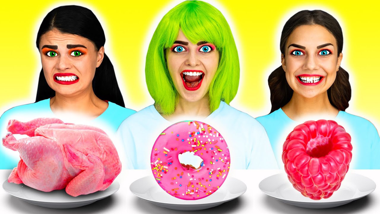 EATING ONLY PINK FOOD FOR 24 HOURS | One Color Food Challenge! Mukbang ...