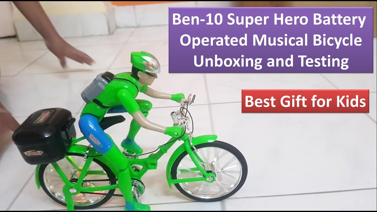 Ben-10 Super Hero Battery Operated Musical Bicycle Toy for Kids | Unbox ...