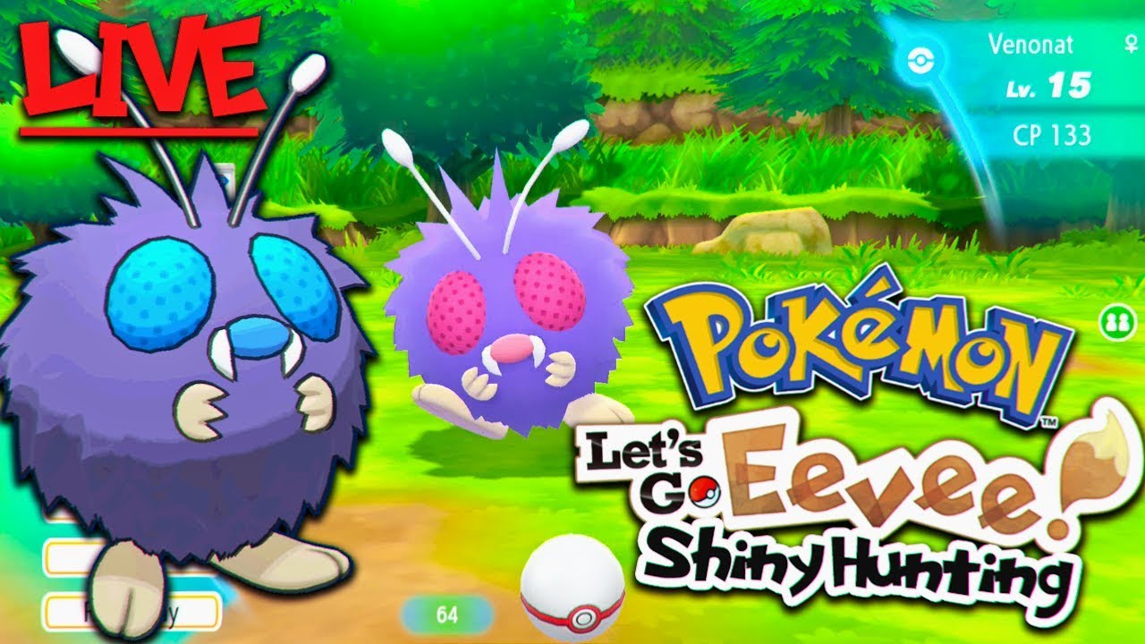 Pokemon Let's Go Shiny Hunting VENONAT Live - YouTube