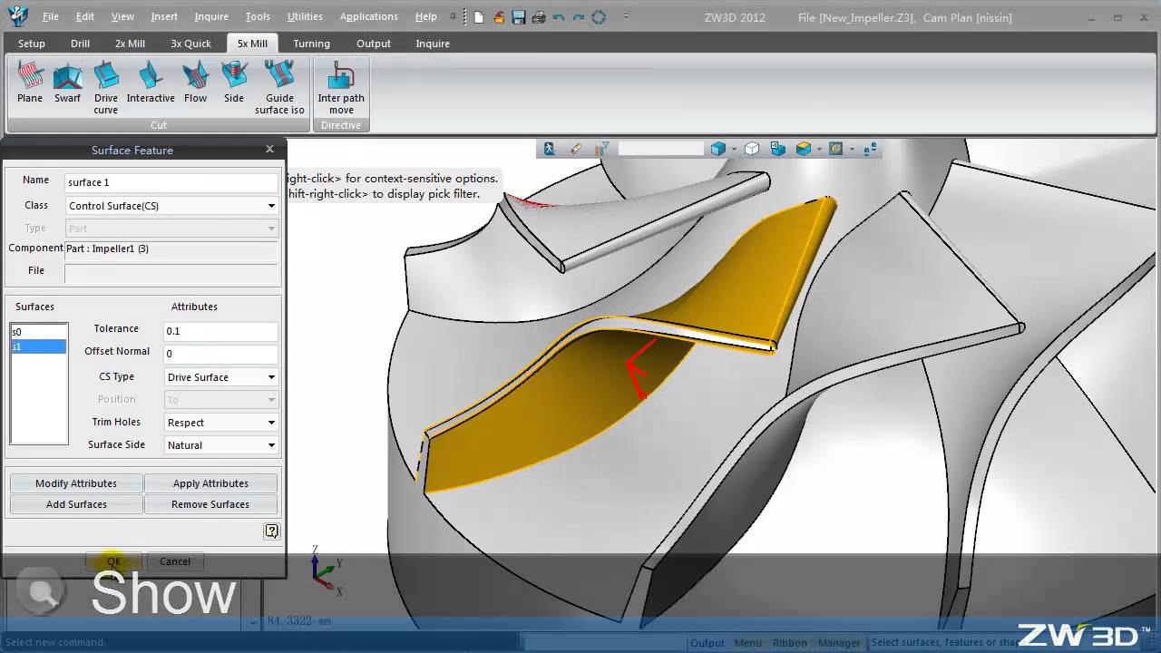 2-How to create the 5 axis swarf cut operation.mp4 - YouTube