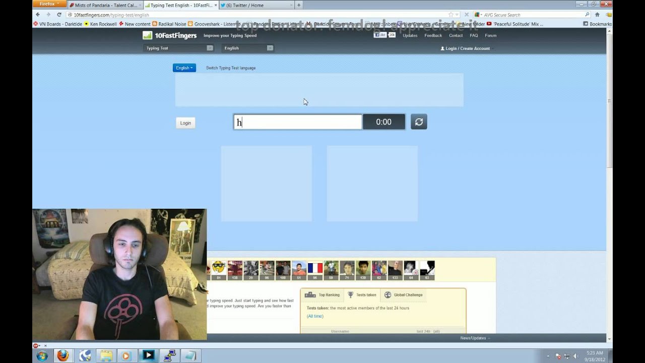 Reckful does Typing Test 152 WPM on live stream - YouTube
