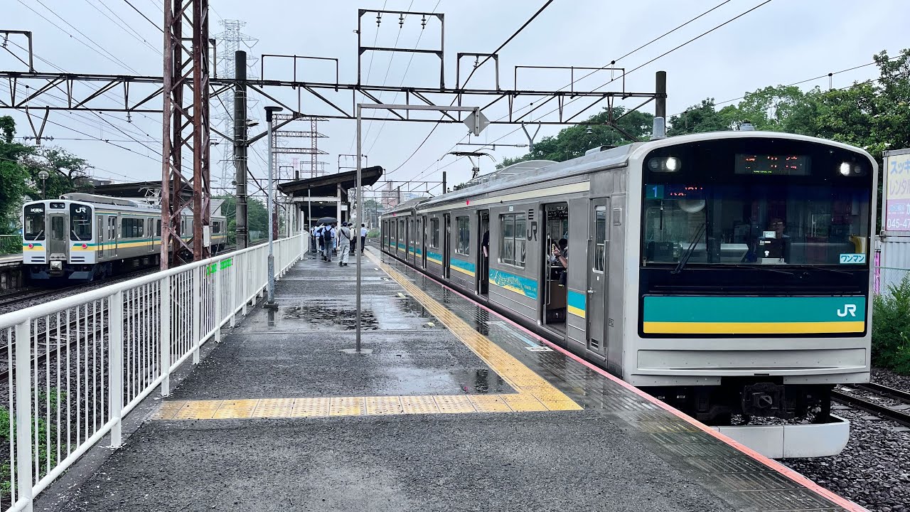 205系1000番台ナハW1編成&E127系0番台V1編成試運転 川崎新町駅発車 - YouTube
